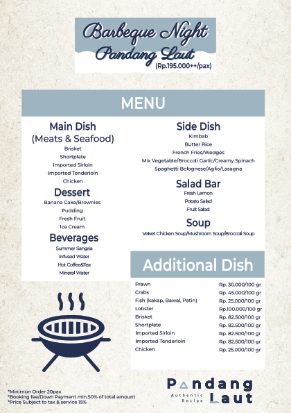 Menu - Pandang Laut | Restaurant | Balikpapan